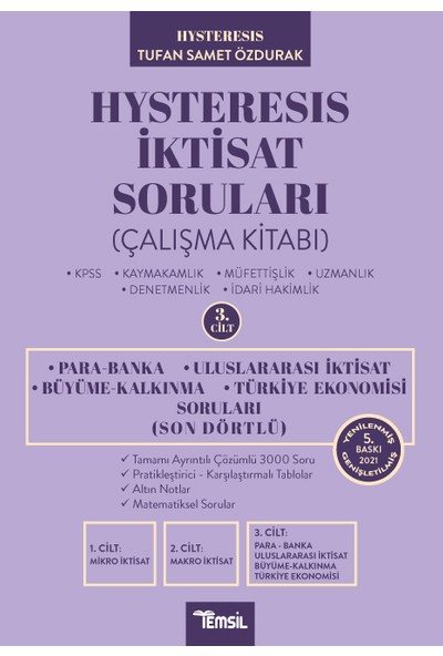 Hysteresis İktisat Soruları Cilt 3 Son Dörtlü Para Banka - Uluslararası İktisat - Büyüme Kalkınma - Türkiye Ekonomisi Soruları - Tufan Samet Özdurak Hysteresis İktisat Soruları Cilt 3 Son Dörtlü Para Banka - Uluslararası İktisat - Büyüme Kalkınma - Türkiye Ekonomisi Soruları - Tufan Samet Özdurak