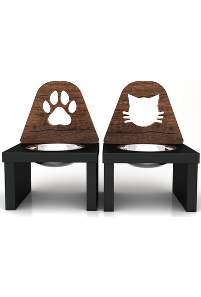 Kanguru Shopping Ahşap Minnoş Köpek ve Minnoş Pati Desenli Çelik Kaseli Mama Kabı Kanguru Shopping Ahşap Minnoş Köpek ve Minnoş Pati Desenli Çelik Kaseli Mama Kabı