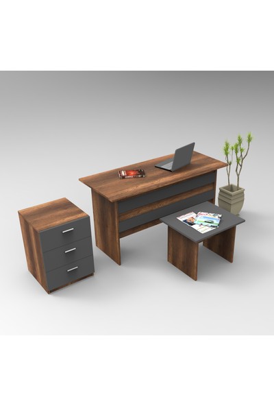 Robin Home Verona Abc Ofis Büro Masa Takımı Ofis Masası + Keson + Ofis Sehpası