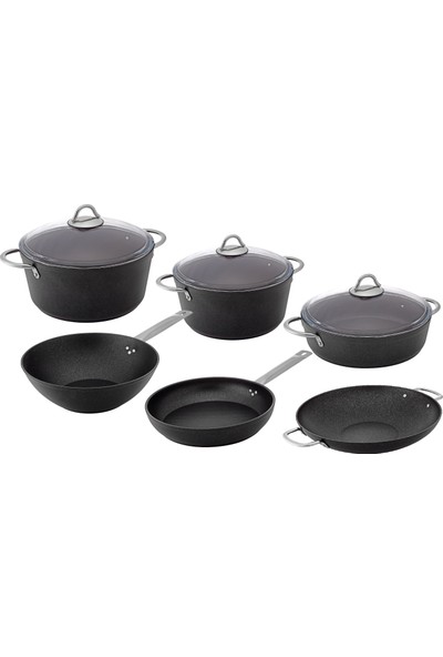 Bonera Granit Pro Plus Siyah Bıg Chef Set 9 Parça Tencere Tava Seti Büyük Şeflerin Tercihi Bonera Granit Pro Plus Siyah Bıg Chef Set 9 Parça Tencere Tava Seti Büyük Şeflerin Tercihi