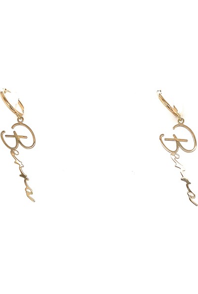 Zümrüt Sarraf Zümrüt Sarraf 14 Ayar Altın İsim Yazılı Bayan Küpe