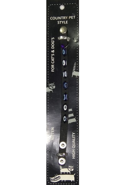 Kitten Tasma Yavru Kedi Minik Irk Yavru Köpek Nazar Boncuklu Alıştırma Tasması - Siyah Deri Kitten Tasma Yavru Kedi Minik Irk Yavru Köpek Nazar Boncuklu Alıştırma Tasması - Siyah Deri