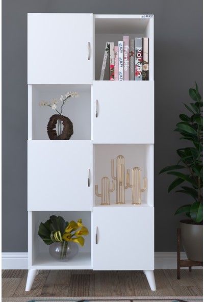 Kzy Mobilya dama Kitaplık 8 Bölmeli
