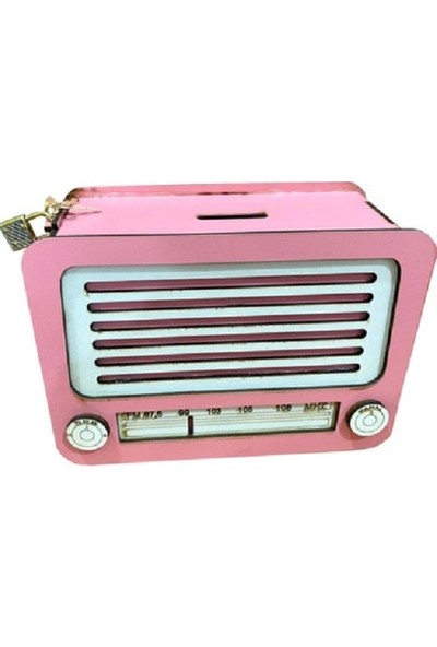 Toptan Hediyeci Ahşap Radyo Kumbara Büyük Boy