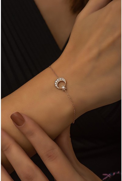 Sunshine Ay Yıldız Gümüş Bileklik