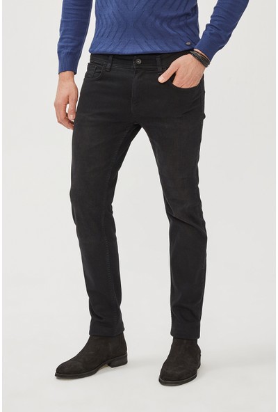 Avva Erkek Siyah Comfort Slim Fit Jean Pantolon E003512
