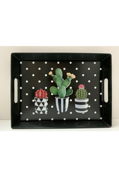 BRN Digital Kaktüs Siyah Detay Tepsi