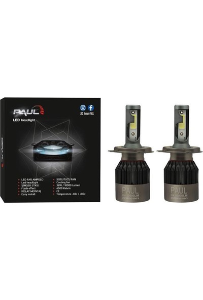 LED Xenon Ampul (PAUL) 10.000 lm Güç Şimşek Etkili - 1 Yıl Garantili