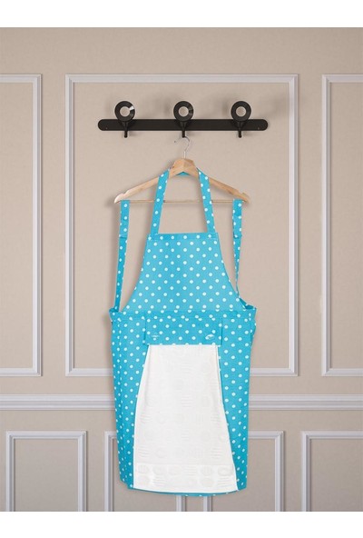 Tropik Home Tropıkhome Kuş Desen Havlulu Sıvı Geçirmez Mutfak Önlüğü Mavi