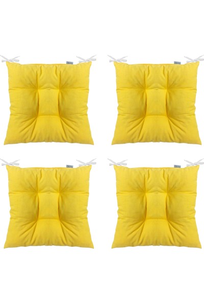 Tezkotekstil 4'lü Kombin Pofidik Kare Sandalye Minderi 40 x 40 cm Sarı Tezkotekstil 4'lü Kombin Pofidik Kare Sandalye Minderi 40 x 40 cm Sarı