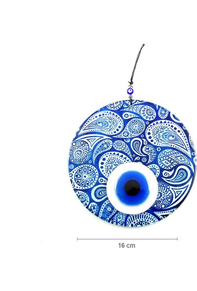 Soa Gift 16X16CM Mavi Beyaz Desenli Cam Füzyon Nazarlık Soa Gift 16X16CM Mavi Beyaz Desenli Cam Füzyon Nazarlık