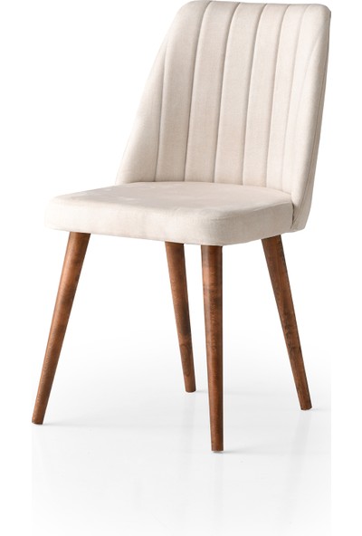 Ediz Home Cannes Sandalye Krem-Ceviz Ediz Home Cannes Sandalye Krem-Ceviz