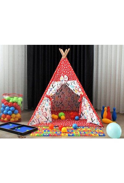 Miniks Pamuklu Ahşap Kızılderili Çocuk Oyun Çadırı