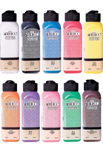 Artdeco Colorful Akrilik Boya Seti 10 Renk x 140 ml Artdeco Colorful Akrilik Boya Seti 10 Renk x 140 ml