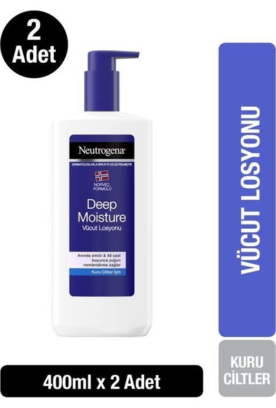 Neutrogena Deep Moisture Vücut Losyonu Parfümlü 400 ml x 2 Neutrogena Deep Moisture Vücut Losyonu Parfümlü 400 ml x 2