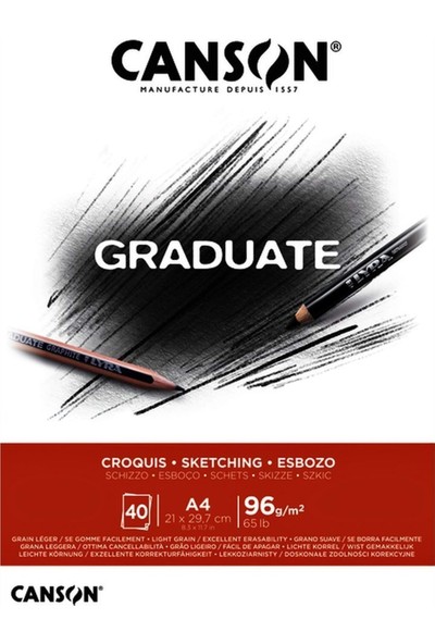 Canson Gradute Eskiz Sketch Defteri A4 96GR 40 Yaprak Canson Gradute Eskiz Sketch Defteri A4 96GR 40 Yaprak