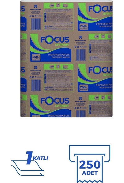 Focus Optimum Dispenser Peçete 250 x 18'li Focus Optimum Dispenser Peçete 250 x 18'li