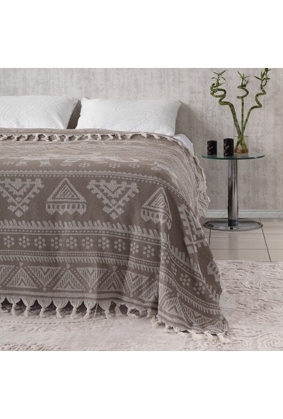 Vagonik Fil Desenli Çift Kişilik Yatak Örtüsü Jakarlı %100 Pamuk 200X230 cm