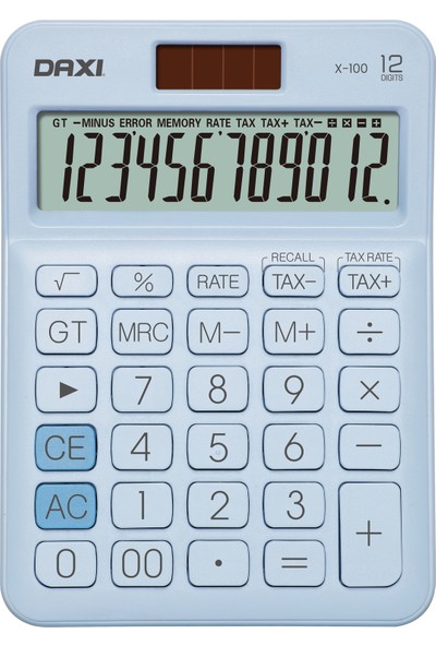 Daxi X-100 Pastel Mavi Renk Hesap Makinesi Daxi X-100 Pastel Mavi Renk Hesap Makinesi