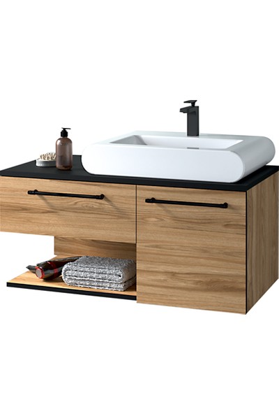 Denko Piramit 90 cm Banyo Dolabı Alt Modül ve Lavabo PRM-90A Denko Piramit 90 cm Banyo Dolabı Alt Modül ve Lavabo PRM-90A