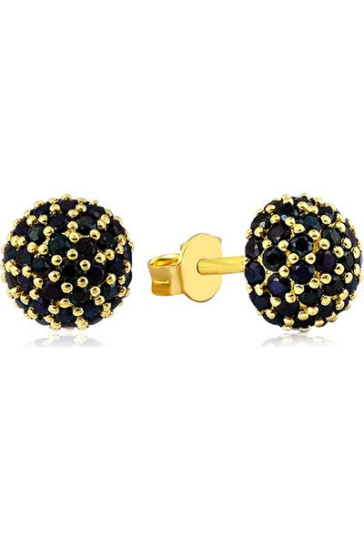 Siena 14 Ayar Oniks Taşlı Top Küpe.