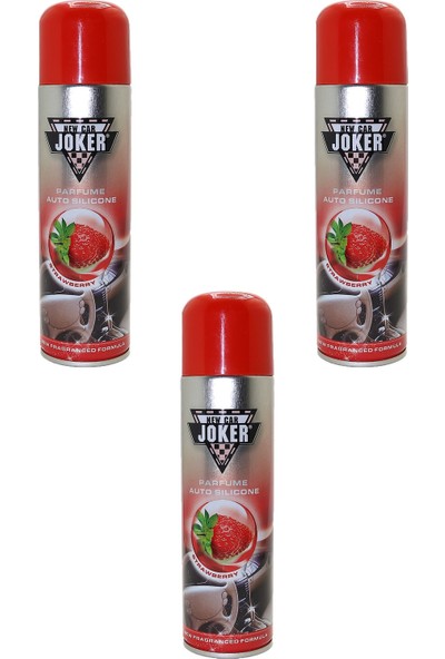 Joker 3 Adet Torpido Temizleyici, Parlatıcı ve Bakım Spreyi Strawberry (Çilek) 200 ml Joker 3 Adet Torpido Temizleyici, Parlatıcı ve Bakım Spreyi Strawberry (Çilek) 200 ml