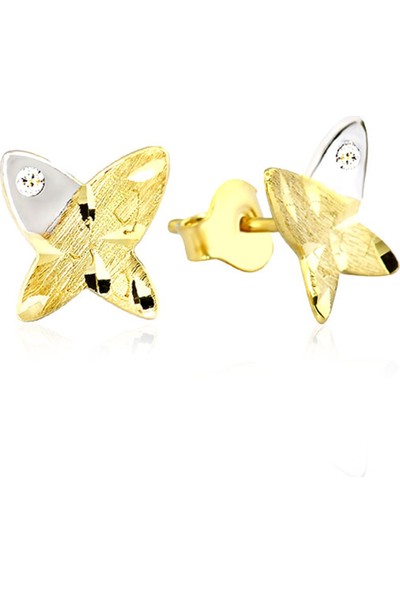 Siena 14 Taşlı Kelebek Küpe.