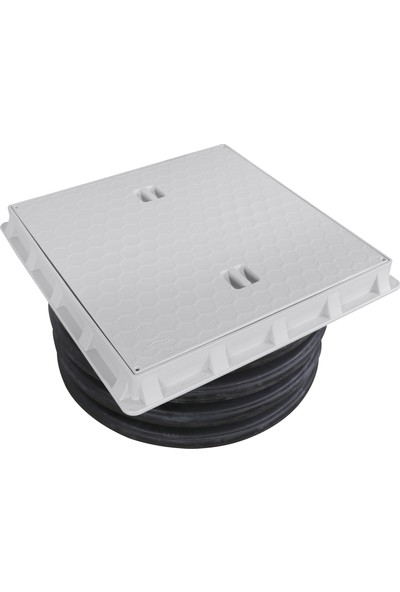 Luxwares Ø 500 mm Düz Plastik Rögar Menhol Kapak ve Çerçeve Koruge Boru Uyumlu Luxwares Ø 500 mm Düz Plastik Rögar Menhol Kapak ve Çerçeve Koruge Boru Uyumlu