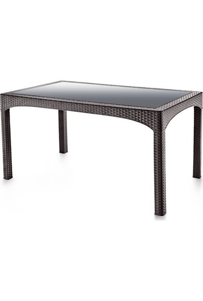 Şenyayla 90 x 150 Rattan Masa Camlı