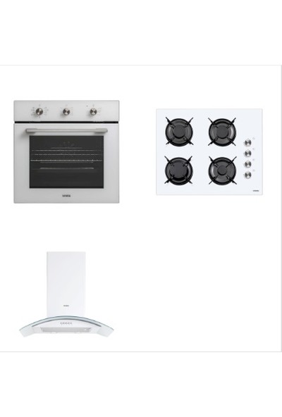 Vestel Beyaz Cam Ankastre Set (AF 6682 YB + AO 65104 B + AD 6011 B) Vestel Beyaz Cam Ankastre Set (AF 6682 YB + AO 65104 B + AD 6011 B)