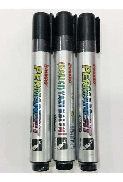 Mikro Permanent Kalıcı Yazı Kalemi 4 mm 3'lü Siyah Mikro Permanent Kalıcı Yazı Kalemi 4 mm 3'lü Siyah