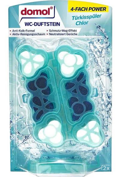 Domol Wc Kokusu Klozet Blok Turkuaz, 96 gr