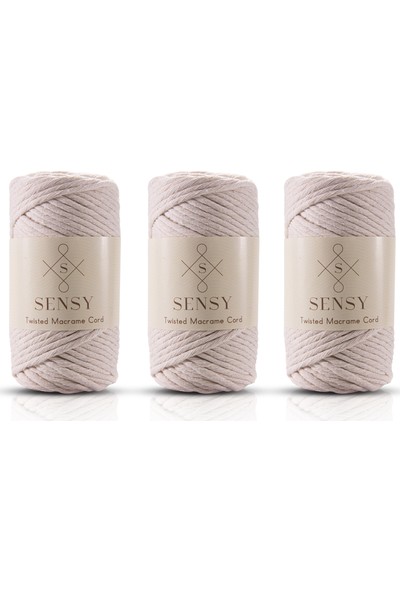 Sensy Taranan Makrome Hobi İpi 3'lü Set Ekru Sensy Taranan Makrome Hobi İpi 3'lü Set Ekru