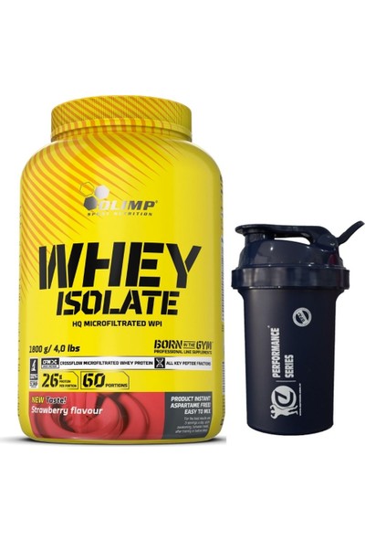 Olimp Whey Isolate Protein Tozu 1800 gr Çilek + Performence Shaker Olimp Whey Isolate Protein Tozu 1800 gr Çilek + Performence Shaker