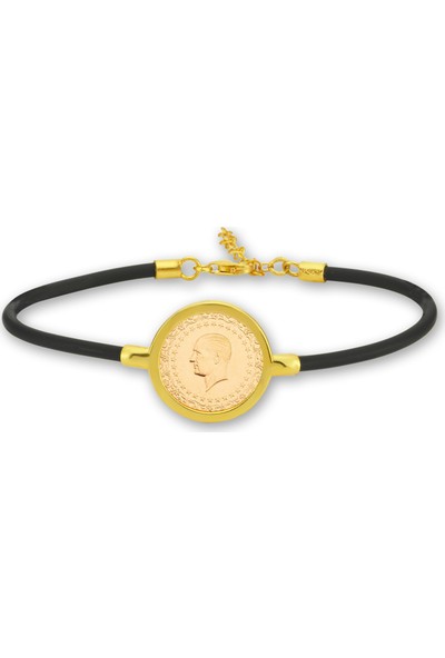 Çeyrek Altın Kauçuk Bileklik