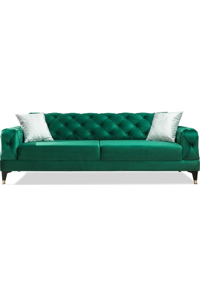 Eymense Favla Üçlü Koltuk Yeşil