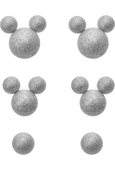 Modamugo Çelik Üçlü Lazerli Top Küpe - Rodyum