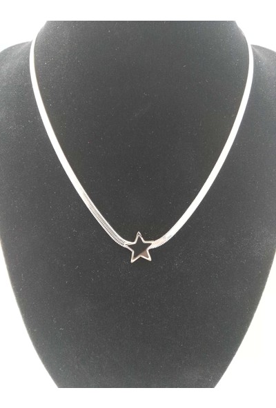 Modamugo Çelik Kolye Yıldız Rodyum