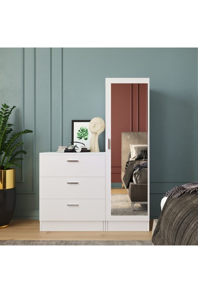 Robin Home Lyana Aynalı Şifonyer Gardırop Beyaz Robin Home Lyana Aynalı Şifonyer Gardırop Beyaz