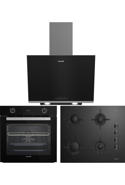 Arçelik Siyah Üçlü Set ( Afc 340 S - Ocd t 651 Es - Ade 606 S )