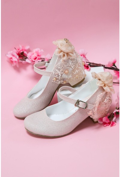 Epaavm Topuklu Pudra Simli Kız Çocuk Ayakkabı Epaavm Topuklu Pudra Simli Kız Çocuk Ayakkabı