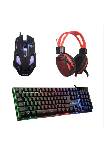 NUO Full Rgb Gaming Set (Klavye - Kulaklık - Mouse) NUO Full Rgb Gaming Set (Klavye - Kulaklık - Mouse)