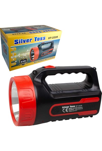 Silver Toss Projektör El Feneri Şarjlı 8 Watt ST-2228 Silver Toss Projektör El Feneri Şarjlı 8 Watt ST-2228