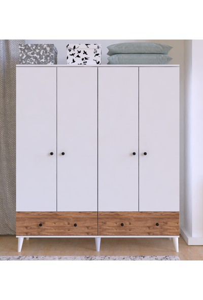 Metalia Gm 812 4 Kapılı 2 Çekmeceli Gardrop