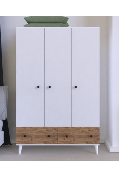Metalia Gm 811 Delüx 3 Kapılı 2 Çekmeceli Düğme Kulplu Gardrop Metalia Gm 811 Delüx 3 Kapılı 2 Çekmeceli Düğme Kulplu Gardrop
