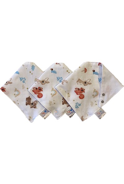 Enhitbaby 3'lü Müslin Fular Mama ve Salya Önlüğü, Önü Müslin Arkası Pazen, Sincap Enhitbaby 3'lü Müslin Fular Mama ve Salya Önlüğü, Önü Müslin Arkası Pazen, Sincap