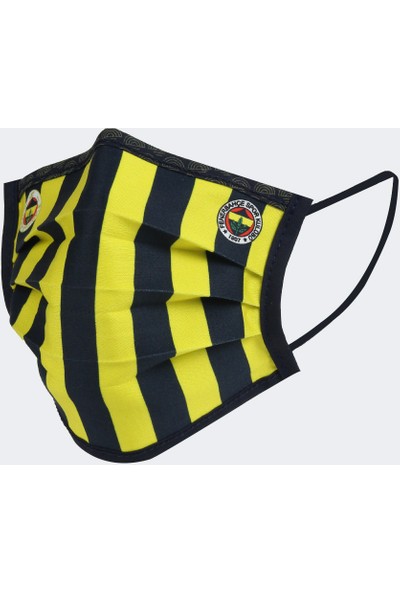 Fenerium Fenerbahçe Sarı-Lacivert Çubuklu Çift Logo Maske Fenerium Fenerbahçe Sarı-Lacivert Çubuklu Çift Logo Maske