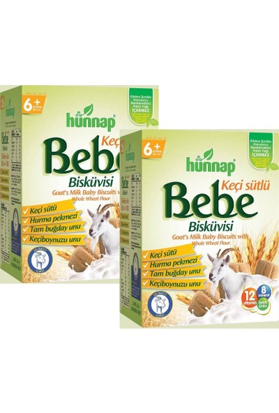 Hünnap Keçi Sütlü Bebe Bisküvisi 400 gr x 2 Adet