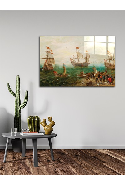 Markabi Rönesans Dönemi Yağlı Boya Cam Tablo MARKABI202138 45*70 cm