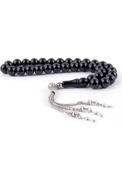 Gogoey Metal Püsküllü Oltu Taşı Tesbih Siyah Renk Gogoey Metal Püsküllü Oltu Taşı Tesbih Siyah Renk